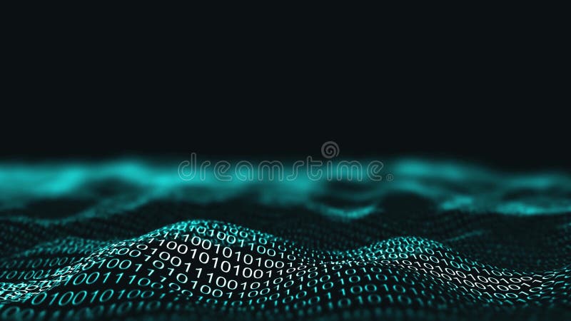 Blue Code Wave Background for Business Concept. Data Binary Code Network Stock Video - Video of ...