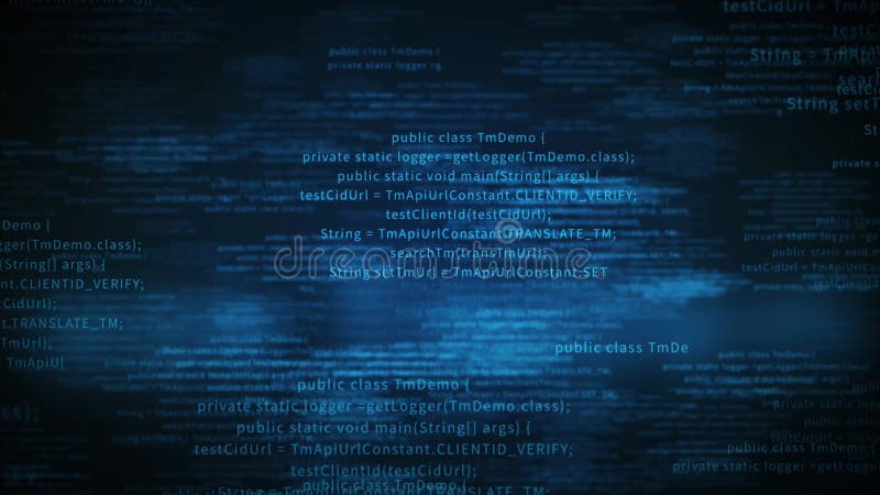 Blue Coding Matrix Animation Stock Video - Video of programming ...