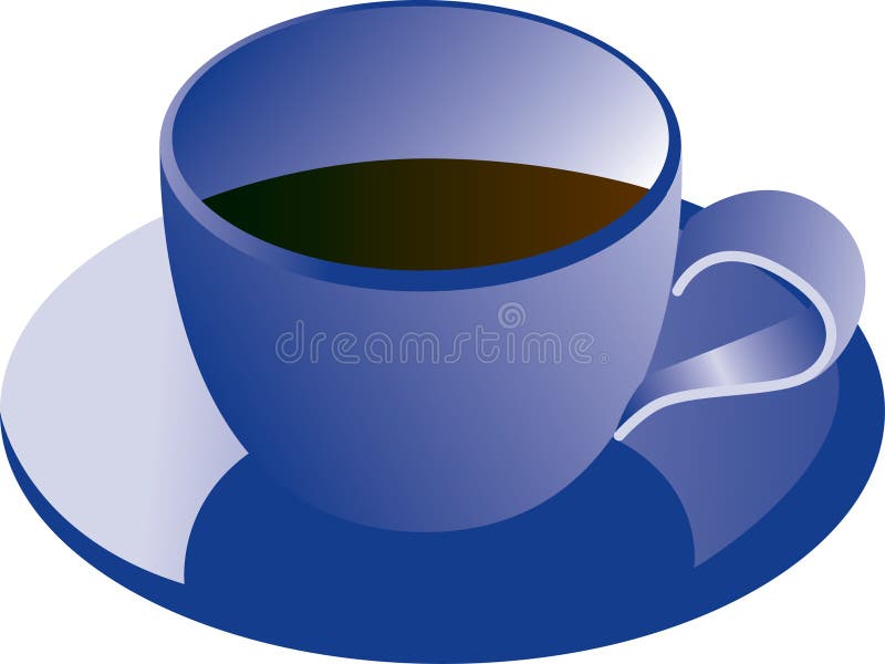Blue Coffee Cup and Heart Icon Isolated on Blue Background. Couple ...