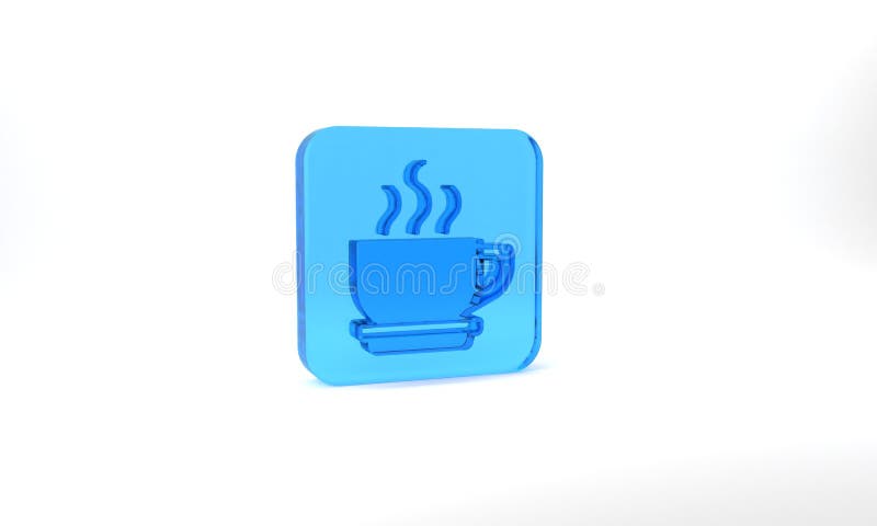 Blue Coffee Cup Icon Isolated on Grey Background. Tea Cup. Hot Drink ...
