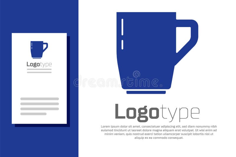 Blue Coffee Cup Icon Isolated on White Background. Tea Cup. Hot Drink ...