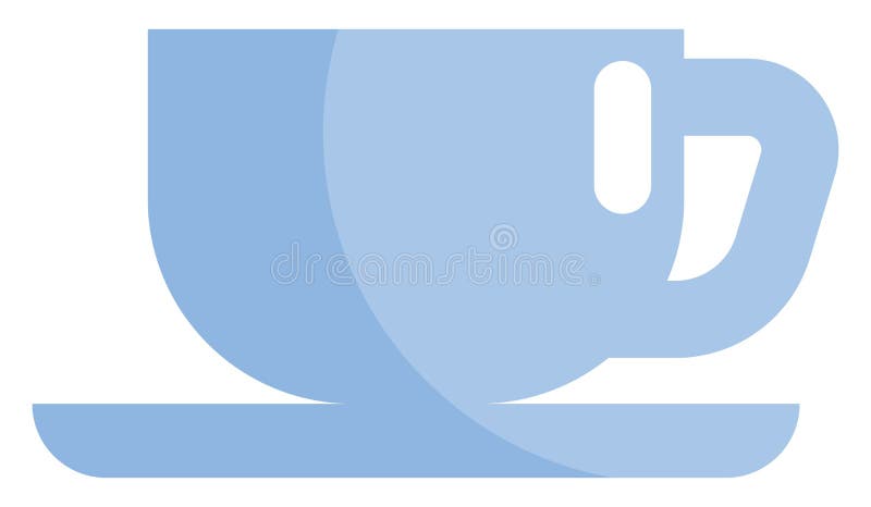 Blue coffee cup, icon stock vector. Illustration of white - 260374488