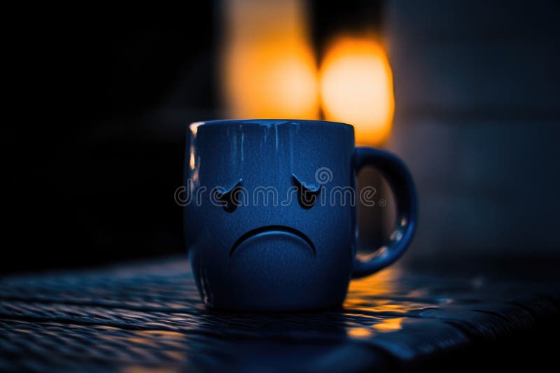 Blue Coffee Cup Sad Face Drawn Stock Photos - Free & Royalty-Free Stock ...