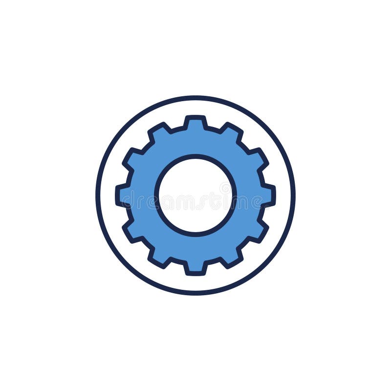 Blue Cog Wheel or Gear in Circle Vector Concept Icon Stock Vector ...