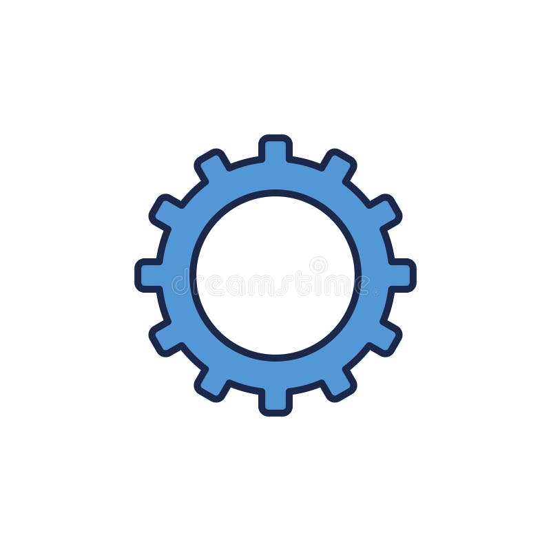 Blue Cog Wheel Vector Concept Icon on White Background Stock Vector ...