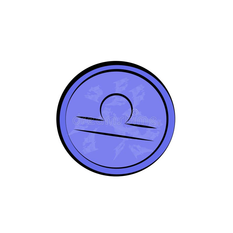 Blue Coin Icon with Libra, Balance, Scales Icon. Vector Illustration ...