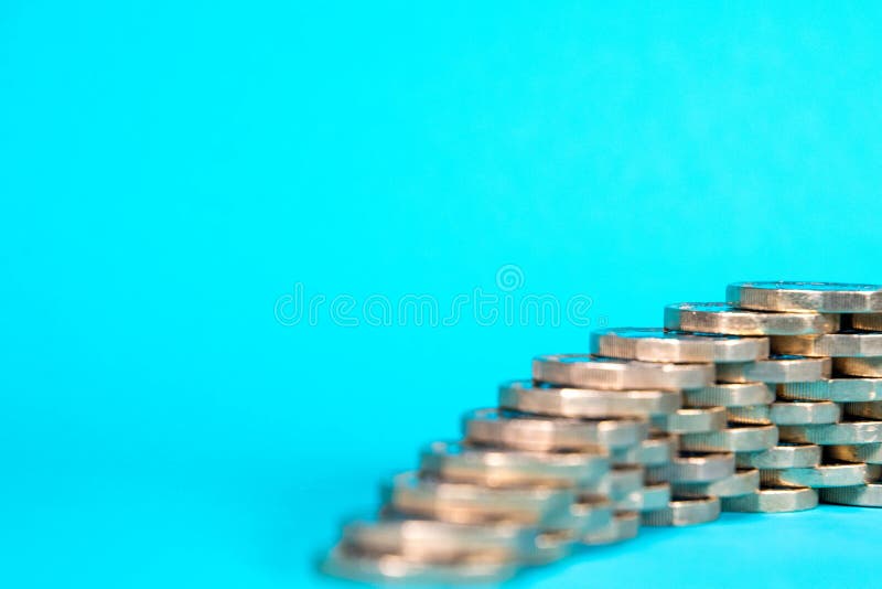 Blue Coin Stack stock image. Image of coins, funds, colour - 167204149