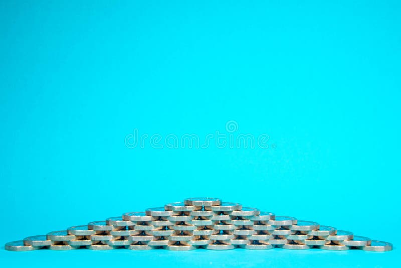 Blue Coin Stack stock image. Image of growing, benefit - 167204185