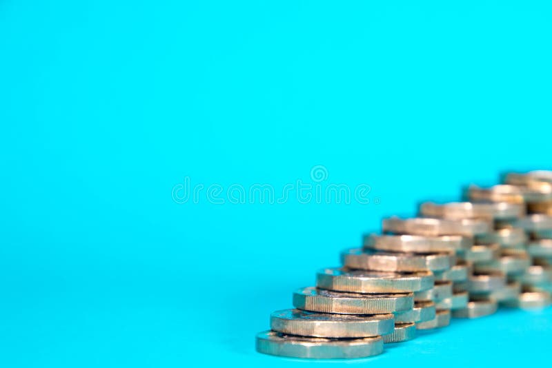 Blue Coin Stack stock photo. Image of invest, gold, benefit - 167204206