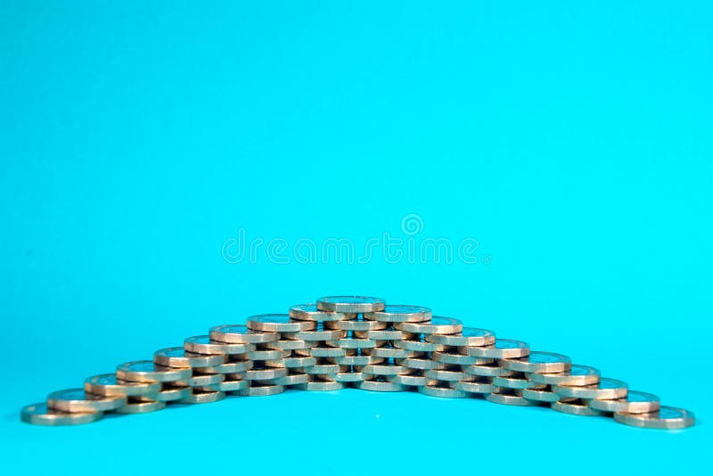 Blue Coin Stack stock image. Image of funds, coins, benefit - 167204401