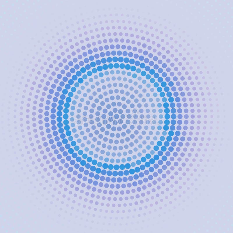 Blue and Cold Purple Halftone Circle on Periwinkle Gray Background ...