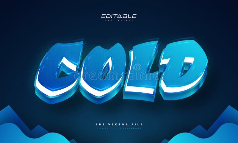 Blue Cold Text Style with 3D Effect. Editable Ice Text Effect Stock Vector - Illustration of ...