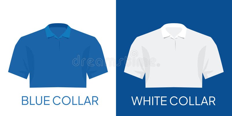 Blue Collar White Collar Job Worker Uniform Profession Stock Vector ...