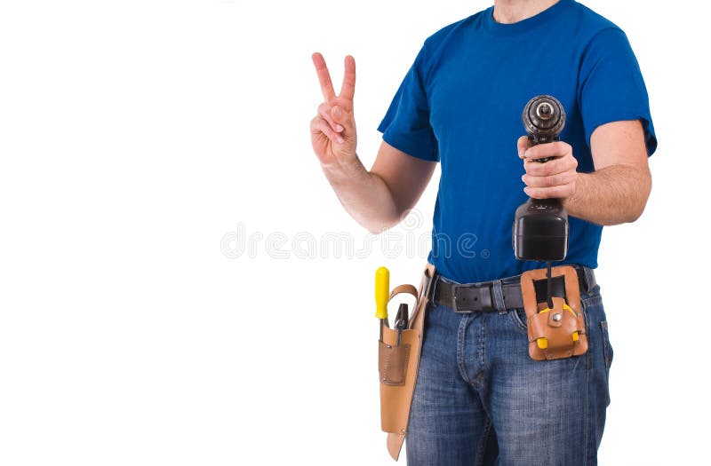 Blue collar worker. stock image. Image of builder, carpenter - 35726031