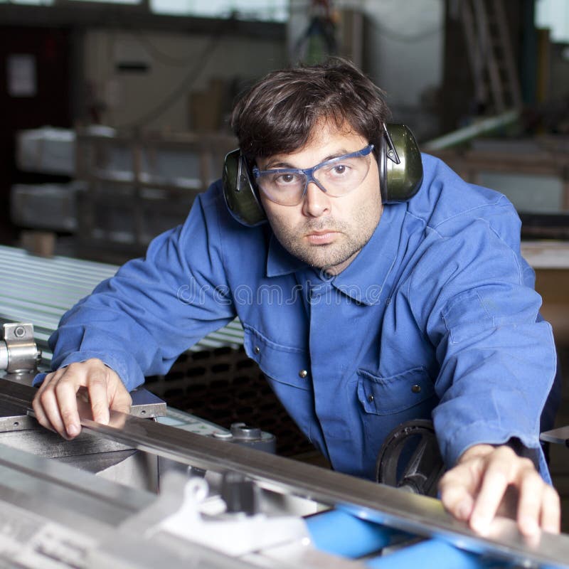 Blue-collar Working in Fabric Stock Photo - Image of laborer, close ...