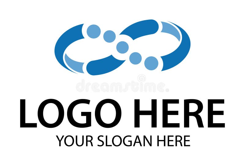 Blue Color Abstract Infinity Loop Line Tech Logo Design Stock Vector ...