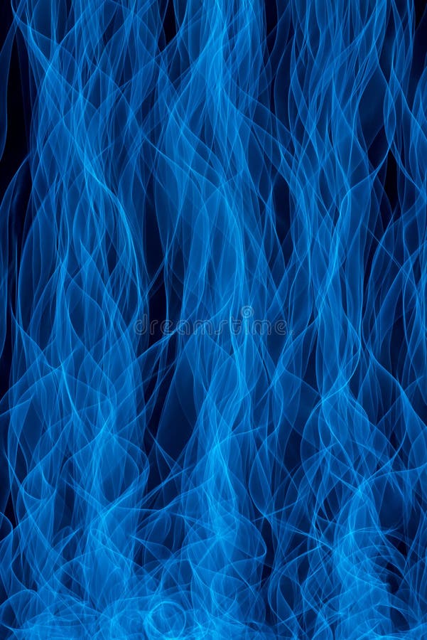 Blue Color Abstract Light Painting. LED Lights on Black Background ...