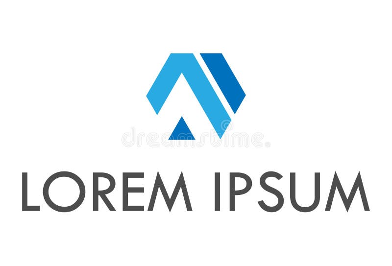 Blue Color Abstract Simple Modern Triangle Geometry Shape Logo Design ...