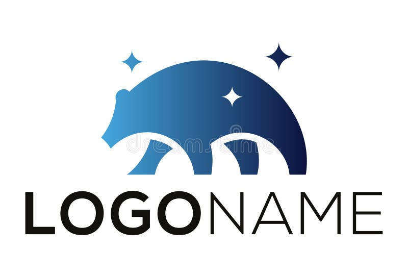 Blue Color Angry Polar Bear Logo Design Stock Vector - Illustration of ...