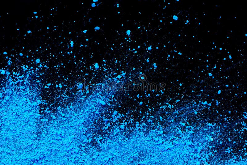 Blue Color Background of Chalk Powder. Blue Color Dust Particles ...