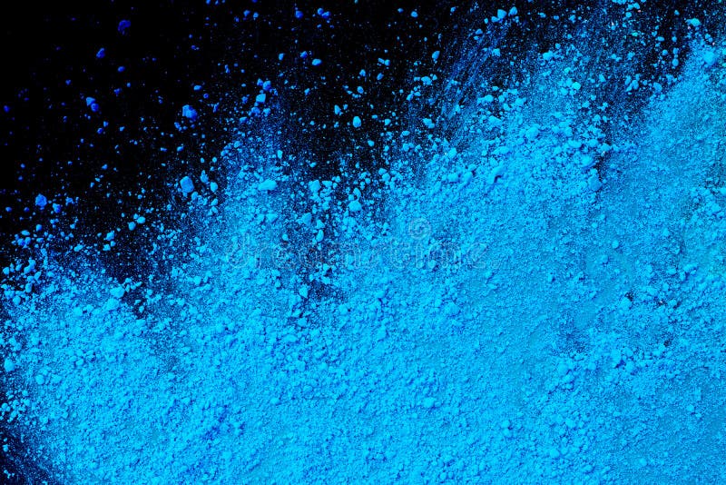 Blue Color Background of Chalk Powder. Blue Color Dust Particles ...
