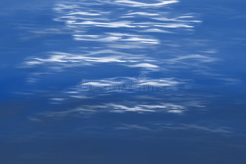 Blue Color Background in Hand Drawn Ocean Water. Blue Abstract Water ...