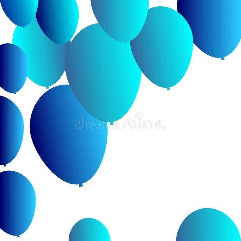 Blue Color Balloons for Background. Stock Vector - Illustration of ...