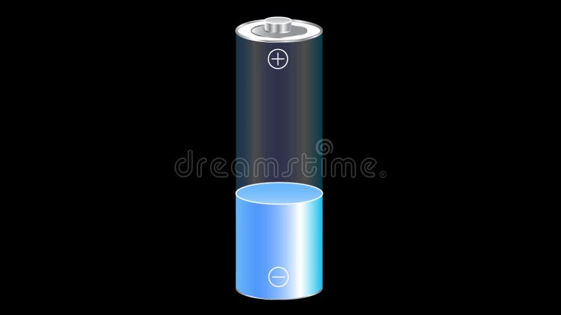 Blue Color Battery Charging Animation on a Black Background. Stock ...