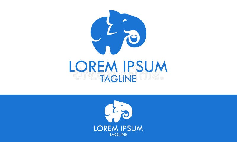 Blue Color Big Elephant Logo Concept Design Stock Vector - Illustration ...