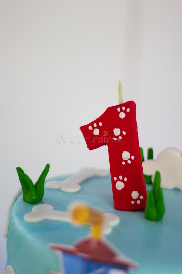 Blue Color Cake with Number 1 Stock Photo - Image of cream, pastry ...