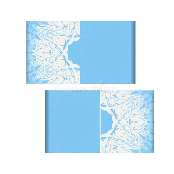Blue Color Card with Abstract White Pattern for Your Design. Stock ...