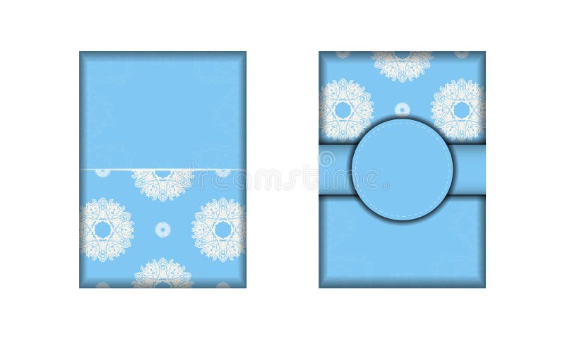 Blue Color Card with Indian White Pattern for Your Design. Stock Vector ...