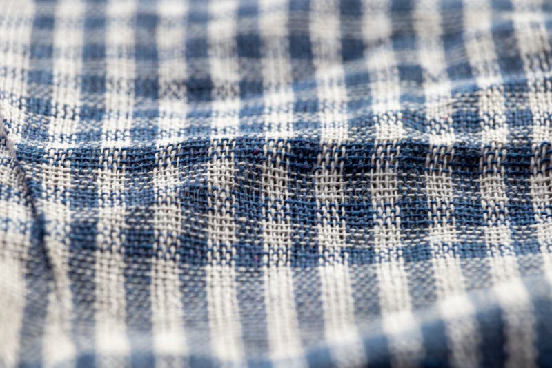 Checkered Cotton Material . Blue Color Stock Image - Image of plaid ...