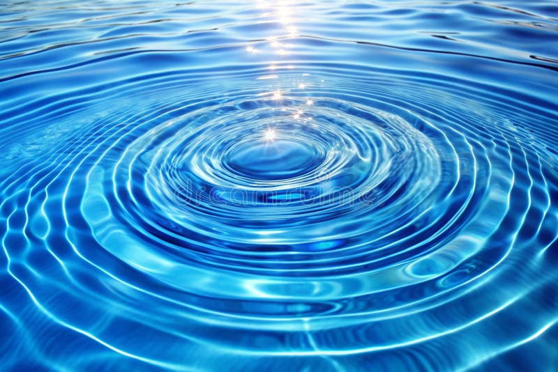 Blue Color Clear Water Ripple Surface Texture for Aquatic Background ...