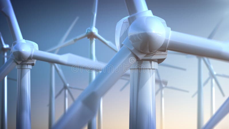 Rotation of Wind Turbines. Static Camera. Stock Footage - Video of ...