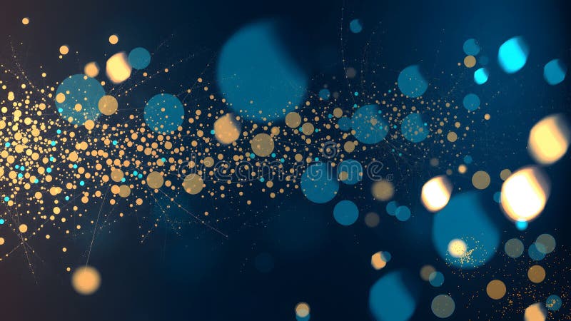 Blue Color Digital Particles Wave Flow Cyberspace Abstract Technology ...