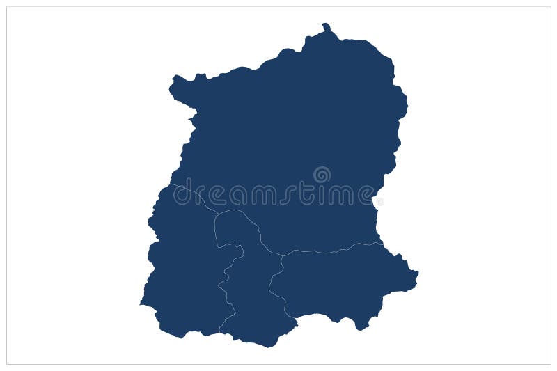 Blue Color District Map of West Bengal State of India Illustration ...