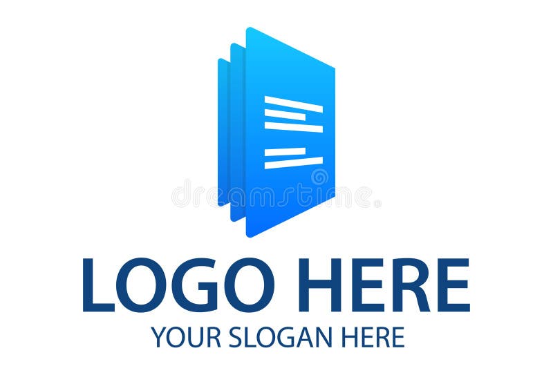 Blue Color Document Office Logo Design Stock Vector - Illustration of ...