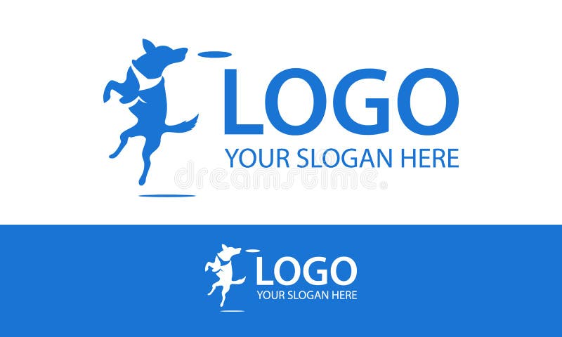 Blue Color Dog Jump Catch Logo Design Stock Vector - Illustration of ...