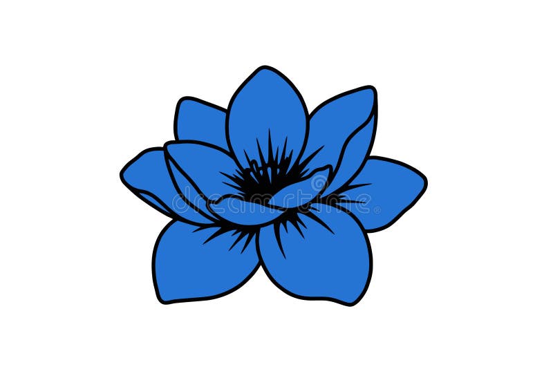 Blue Color Flower Illustration Stock Illustration - Illustration of ...