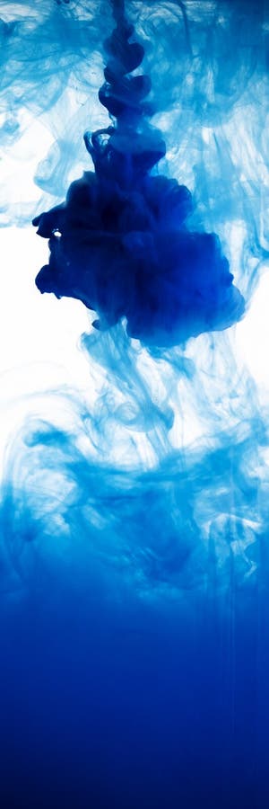 Blue Color Flowing in Smoke Forms, Smooth Abstract Acrylic Paint Stock ...