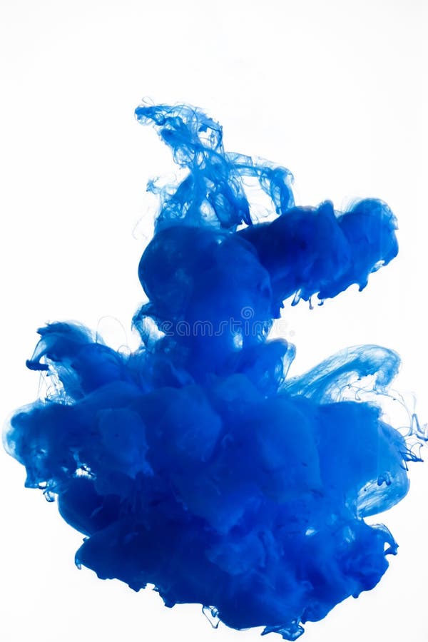 Blue Color Flowing in Smoke Forms, Smooth Abstract Moving by Acrylic ...