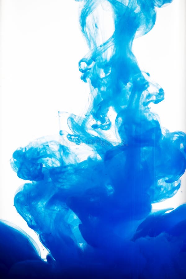 Blue Color Flowing in Smoke Forms, Smooth Abstract Moving by Acrylic ...
