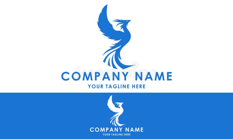 Blue Color Fly Legend Abstract Phoenix Myth Logo Design Stock Vector ...