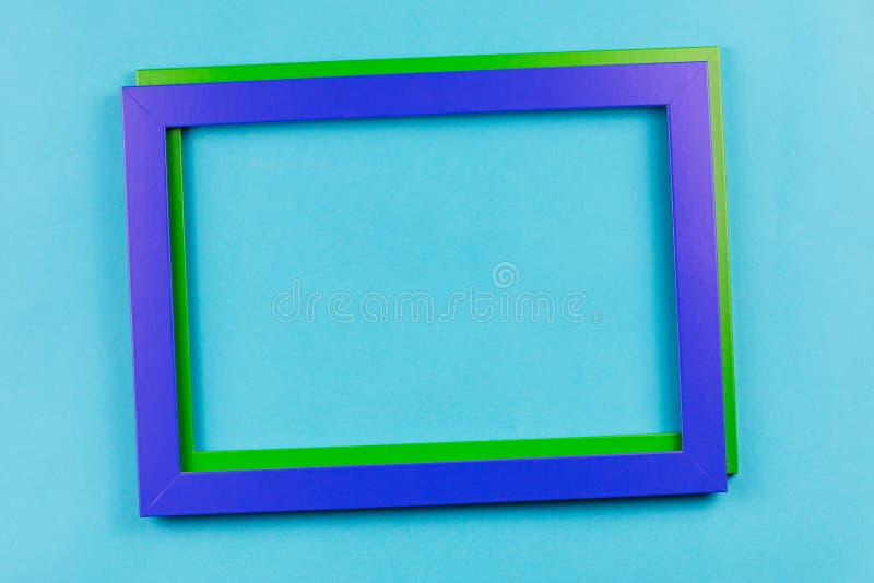 Blue Color Frame on Bright Blue Background. Stock Photo - Image of ...