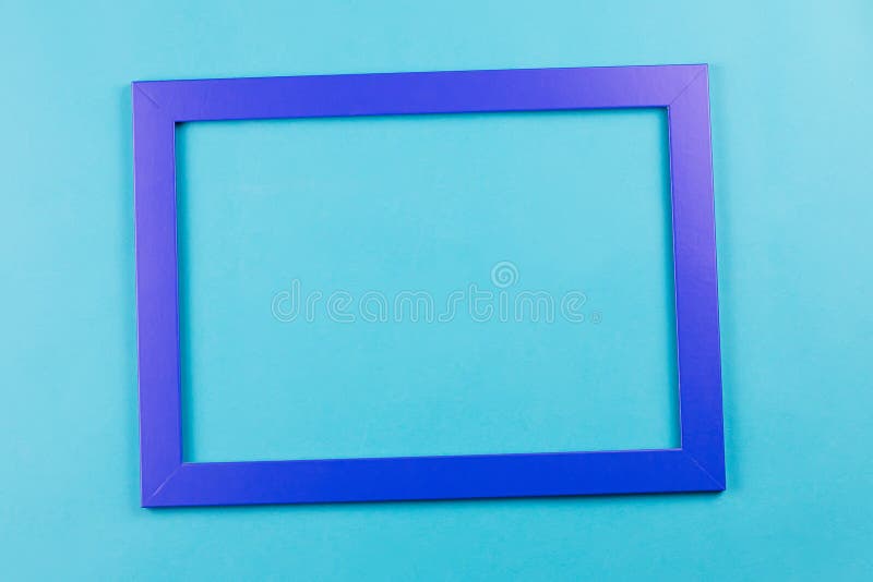 Blue Color Frame on Bright Blue Background. Stock Photo - Image of ...