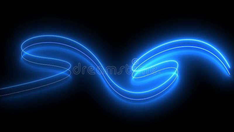 Blue Color Glowing Lines Animate Footage on Black Background Stock ...