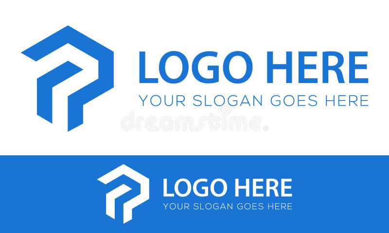Blue Color Hexagonal Initial Letter P Logo Design Stock Vector ...