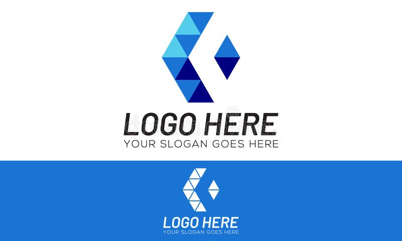 Blue Color Hexagonal Triangle Diamond Arrow Logo Design Stock Vector ...