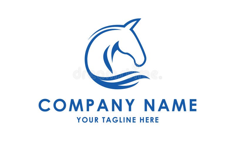Blue Color Horse Head Logo Design Stock Vector - Illustration of farm ...